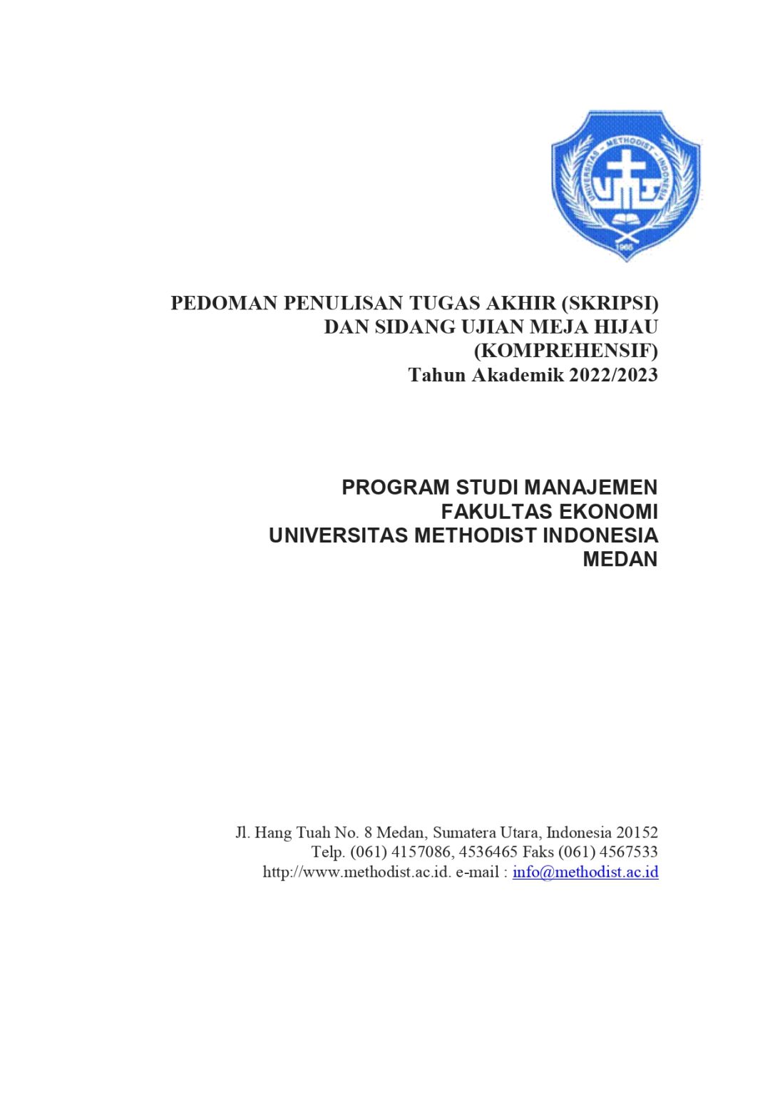 Pedoman Skripsi – Program Studi Manajemen Fakultas Ekonomi Universitas ...